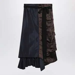 PRADA Prada Patchwork Faille Wrap Skirt