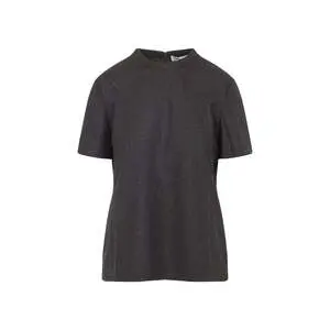 Carven Fitted Virgin Wool T-shirt - Brown