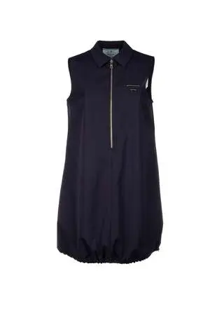 Prada Sleeveless Collared Dress With Zipper Detail - Multicolor