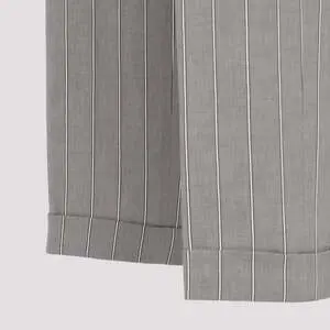 Peserico Pinstriped Linen Blend Trousers - Brown