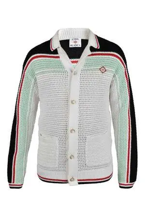 Casablanca Stripe Cotton Knit Cardigan