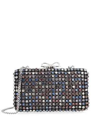 SELF-PORTRAIT Crystal Embellished Chainmail Clutch - Multicolor