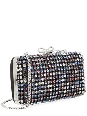 SELF-PORTRAIT Crystal Embellished Chainmail Clutch - Multicolor