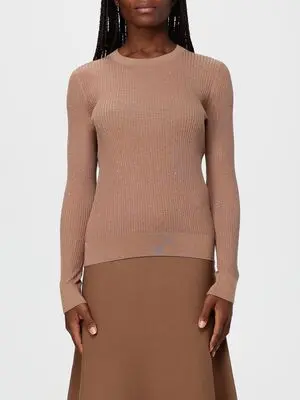 Max Mara Ribbed Knit Sweater With Embellishments - Cream