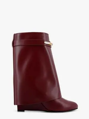 Givenchy GIVENCHY Shark Leather Boots Red