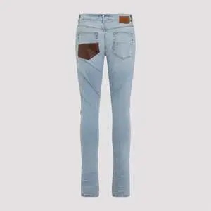 Amiri Mx1 Crochet Leather Jeans - Blue