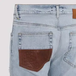 Amiri Mx1 Crochet Leather Jeans - Blue