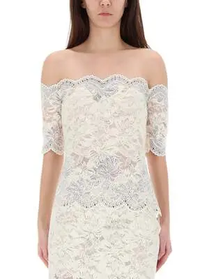 Rabanne Lace Off-the-shoulder Top - Cream