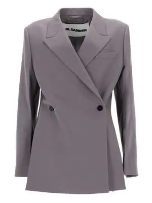 JIL SANDER Double-breasted Wool Jacket - Gray