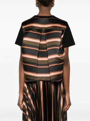 Sacai Striped Cotton T-shirt - Multicolor