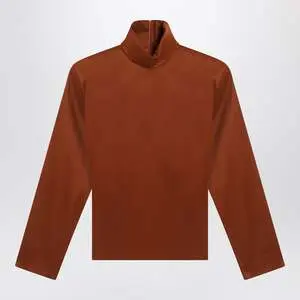 Saint Laurent Silk Blend Blouse - Brown