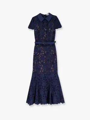 SELF-PORTRAIT Navy Lace Dress - Blue