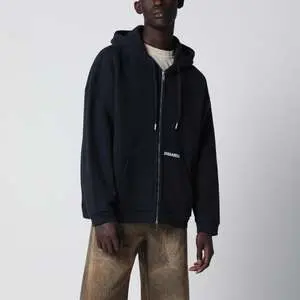 Dsquared2 Zip-up Hoodie In Stretch Cotton - Blue