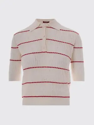 Max Mara Max Mara Studio Striped Knit Polo White