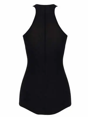 Rick Owens Ribbed Viscose-silk Blend Top - Black