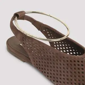 JIL SANDER Goat Leather Sling Back - Brown