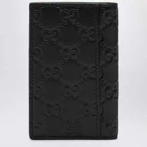 Gucci Gg Emblem Vertical Card Holder - Black