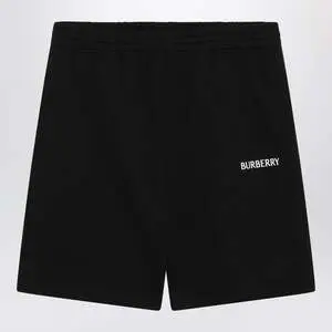 Burberry Terry Cotton Logo Shorts - Black