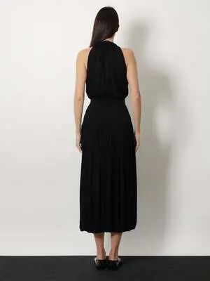 TOTEME Soft Gathered Viscose Dress - Black
