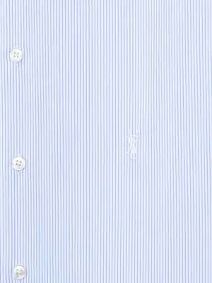 Saint Laurent Cassandre Cotton Shirt With Striped Pattern - Multicolor