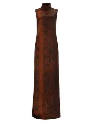 JEAN PAUL GAULTIER Python Print Long Dress - Red