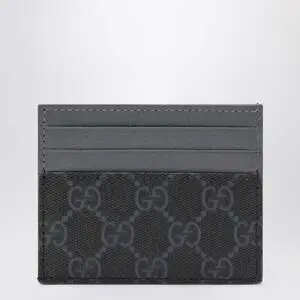 Gucci Gg Card Holder With Grey Trims