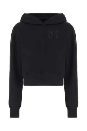 Palm Angels Cropped Hoodie With Logo Detail