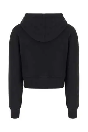 Palm Angels Cropped Hoodie With Logo Detail