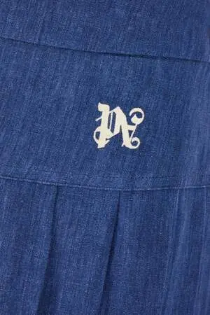 Palm Angels Pleated Denim Skirt