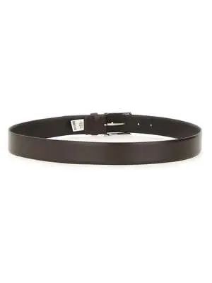BOSS Leather Belt With Buckle - Brown