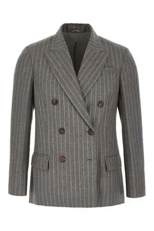 Brunello Cucinelli Double-breasted Striped Blazer - Multicolor