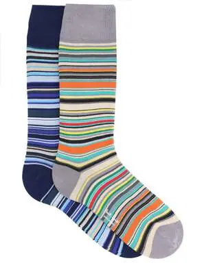 Paul Smith 2-pack Striped Crew Socks - Multicolor