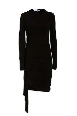 Off-White Asymmetrical Ruched Dress - Multicolor
