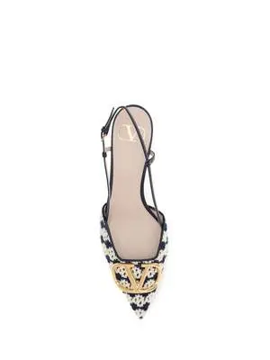 Valentino Garavani Vlogo Signature Crochet Slingback Pumps - Multicolor