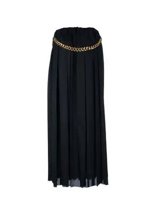 Balenciaga Pleated Skirt With Gold Tone Chain Detail - Multicolor
