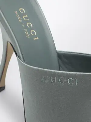 Gucci Heeled Mules - Green