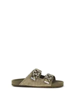 Burberry Urchin Suede Check Sandals
