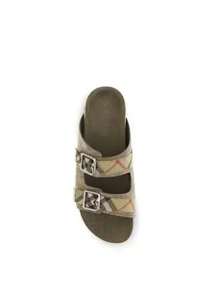 Burberry Urchin Suede Check Sandals