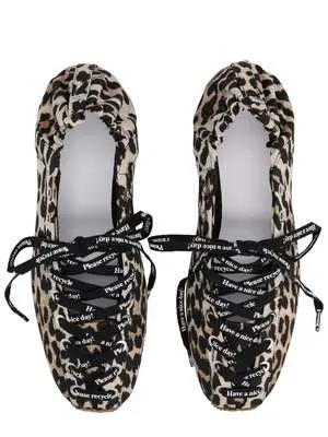GANNI Ballerina Sporty Leopard Print Flats