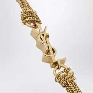 Saint Laurent Metal Bracelet With Cassandre Tassel - Silver