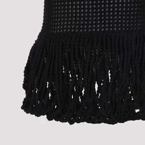 Alaïa Peplum Tank Top With Mesh Fabric - Black