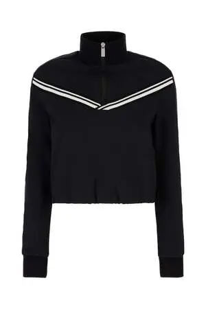 Off-White Black Cropped Sweatshirt With Contrast Piping