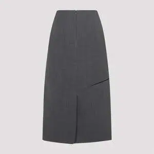 JIL SANDER Virgin Wool And Silk Blend Midi Skirt