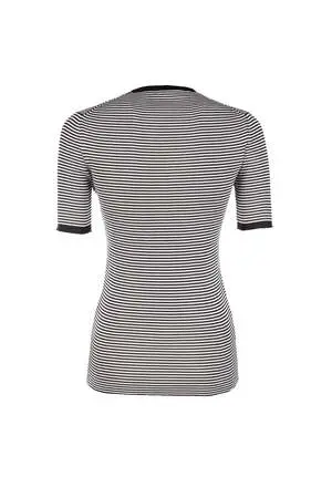 Prada Ribbed Striped T-shirt With Logo