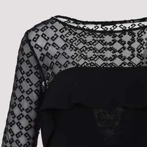 Givenchy Long Sleeve Monogram Dress - Black