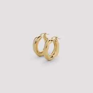 JIL SANDER Brass Hoop Earrings - Silver