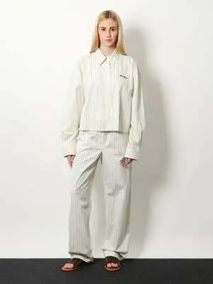 Miu Miu Striped Cotton Pajama Pants - Multicolor