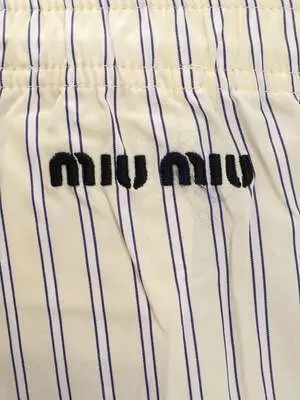 Miu Miu Striped Cotton Pajama Pants - Multicolor
