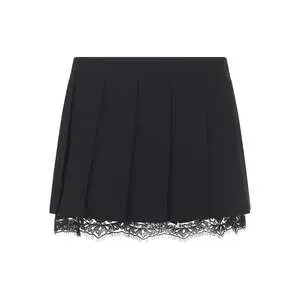 Acne Studios Wool Blend Mini Skirt With Lace Detail