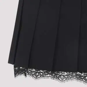 Acne Studios Wool Blend Mini Skirt With Lace Detail
